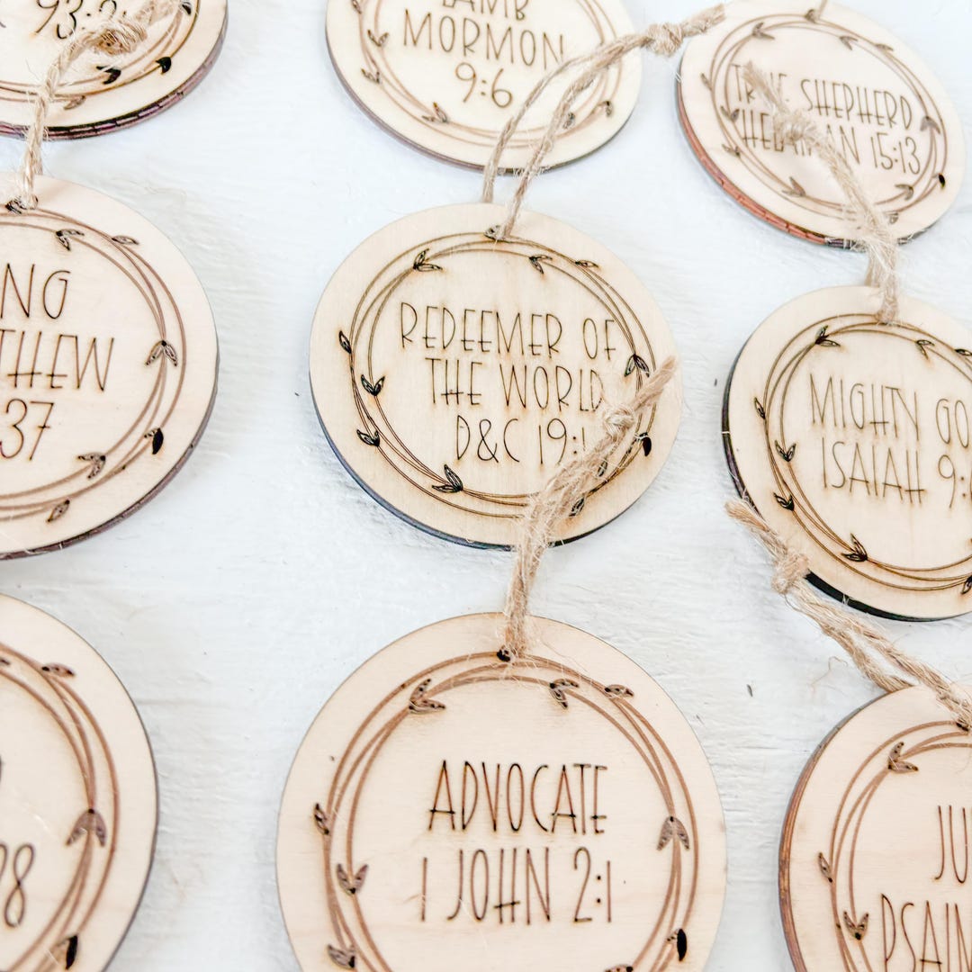 Set of 25 Names of Jesus Christ Christian Ornaments - Scripture Study ...