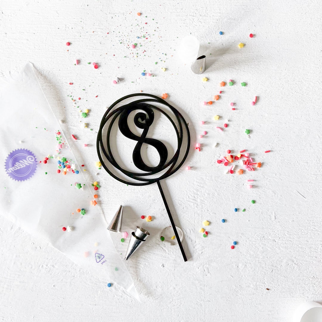 Modern 8 Cake Topper | 8 is Great Party Decor | 8th Birthday Decoration ...