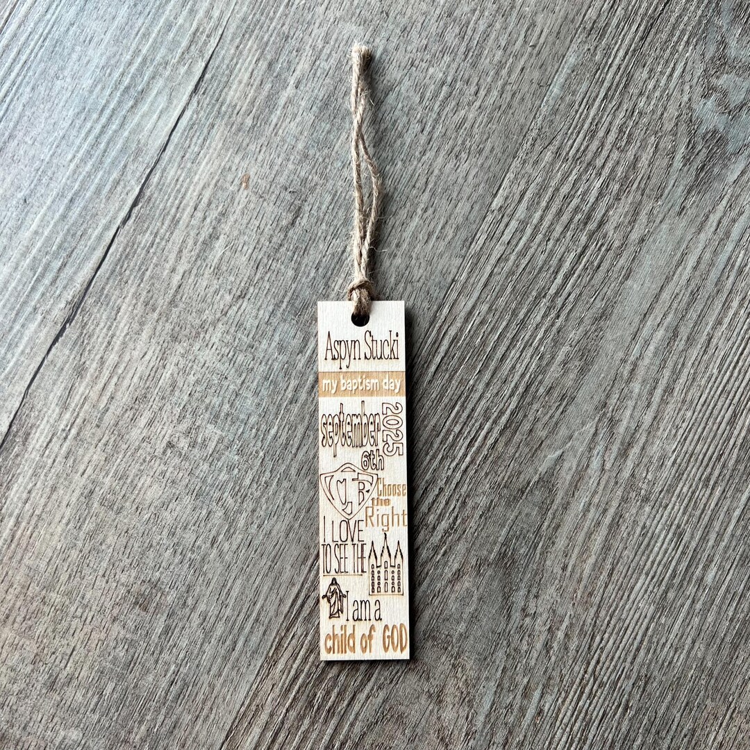 Personalized Baptism Bookmark, LDS Gifts for Boys & Girls With Custom ...