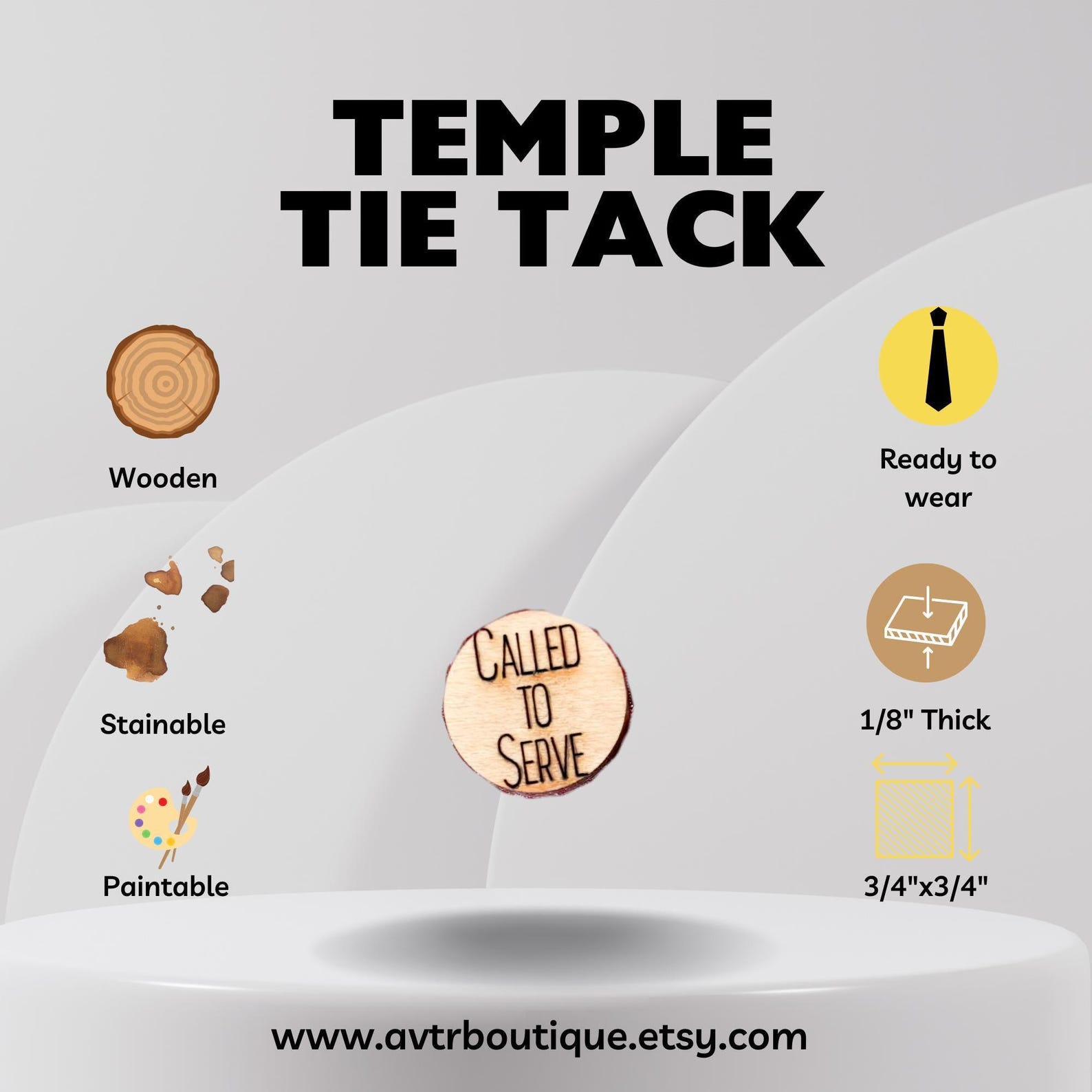Engraved Primary Boys Tie Tacks - Choose the Right (CTR) | LDS Baptism ...