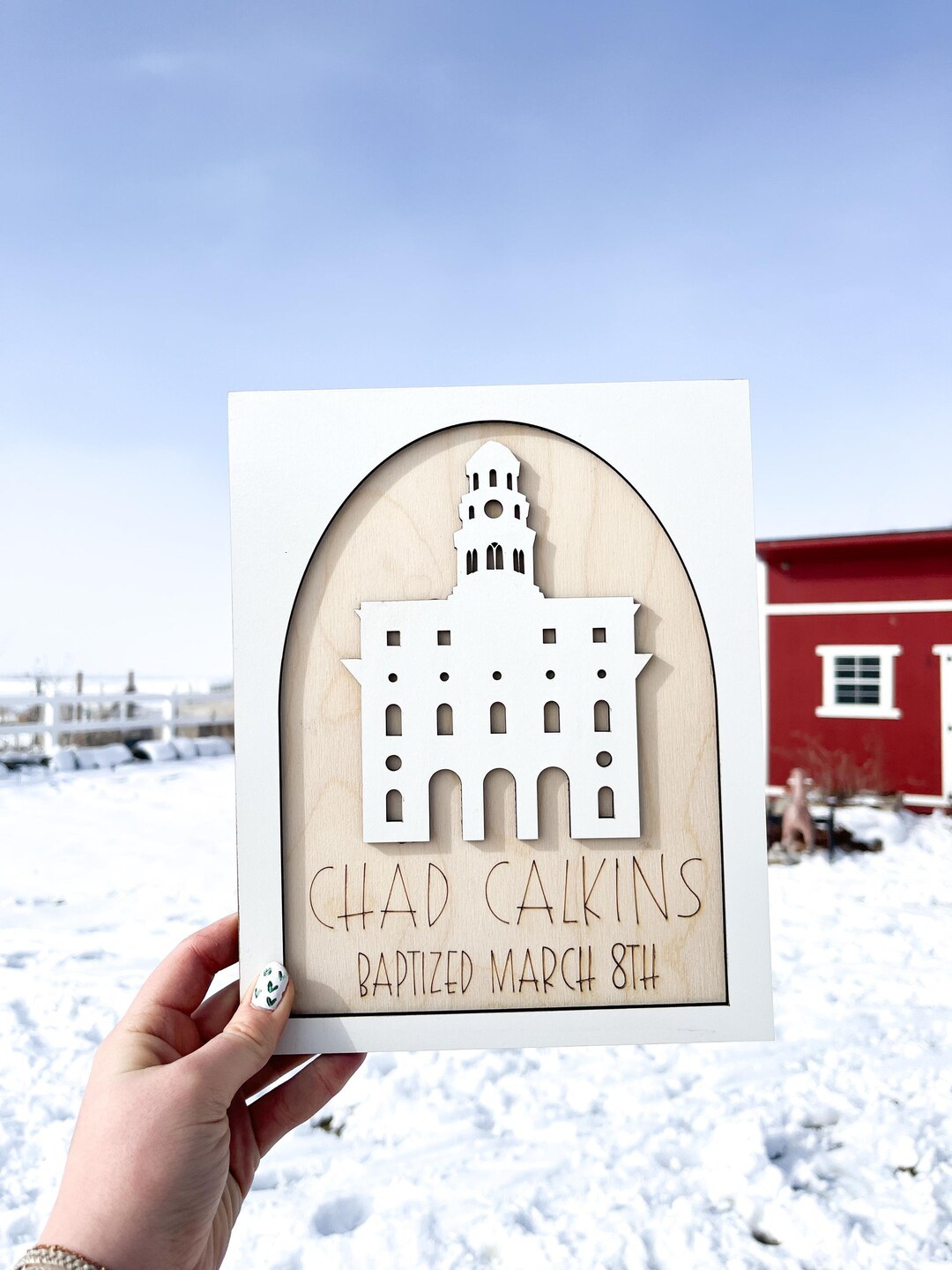 LDS Temple Baptism Wall Art Personalized - Custom Wooden Cutout Name ...