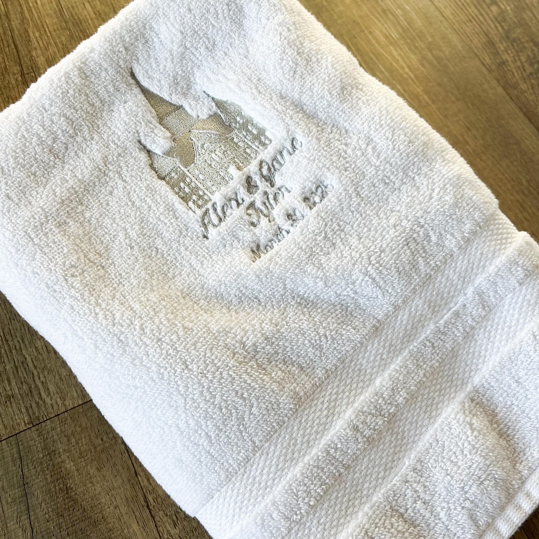 Personalized LDS Temple Embroidered Towel, Custom Baptism, Wedding ...