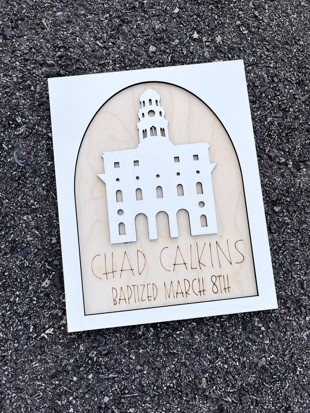 LDS Temple Baptism Wall Art Personalized - Custom Wooden Cutout Name ...