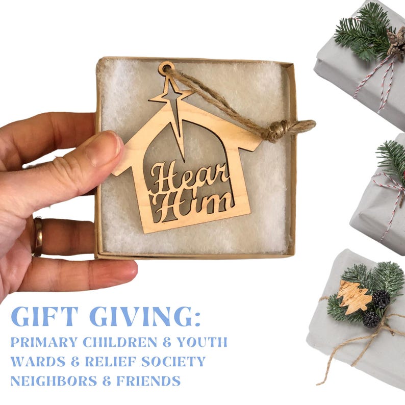 Bulk Hear Him Ornament, Russell M Nelson Quote | Gift for Lds Women ...