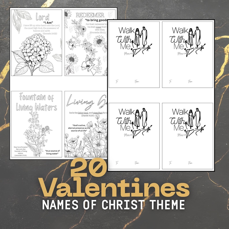Jesus Valentine Handouts | Printable Name of Christ Mini Cards | Walk ...