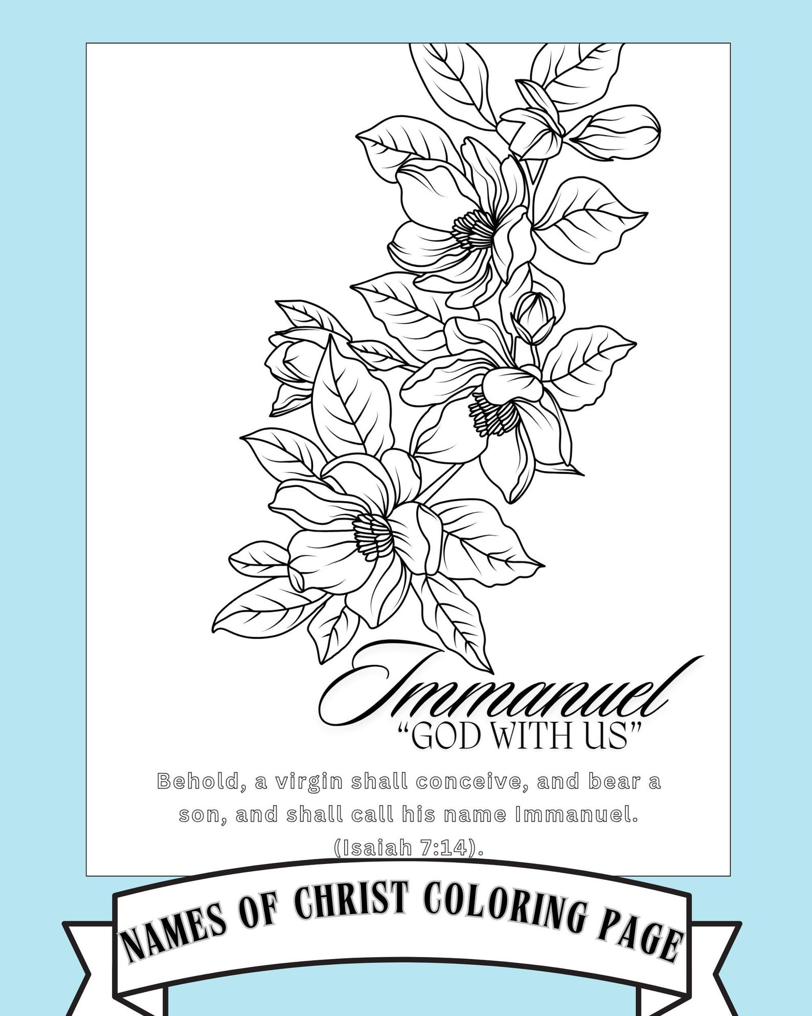 Immanuel | Isaiah 7:14 Coloring Page | Names of Jesus Printable | Bible ...