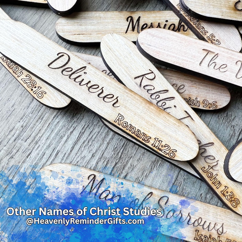 Set of 25 Names of Jesus Christ Christian Ornaments - Scripture Study ...
