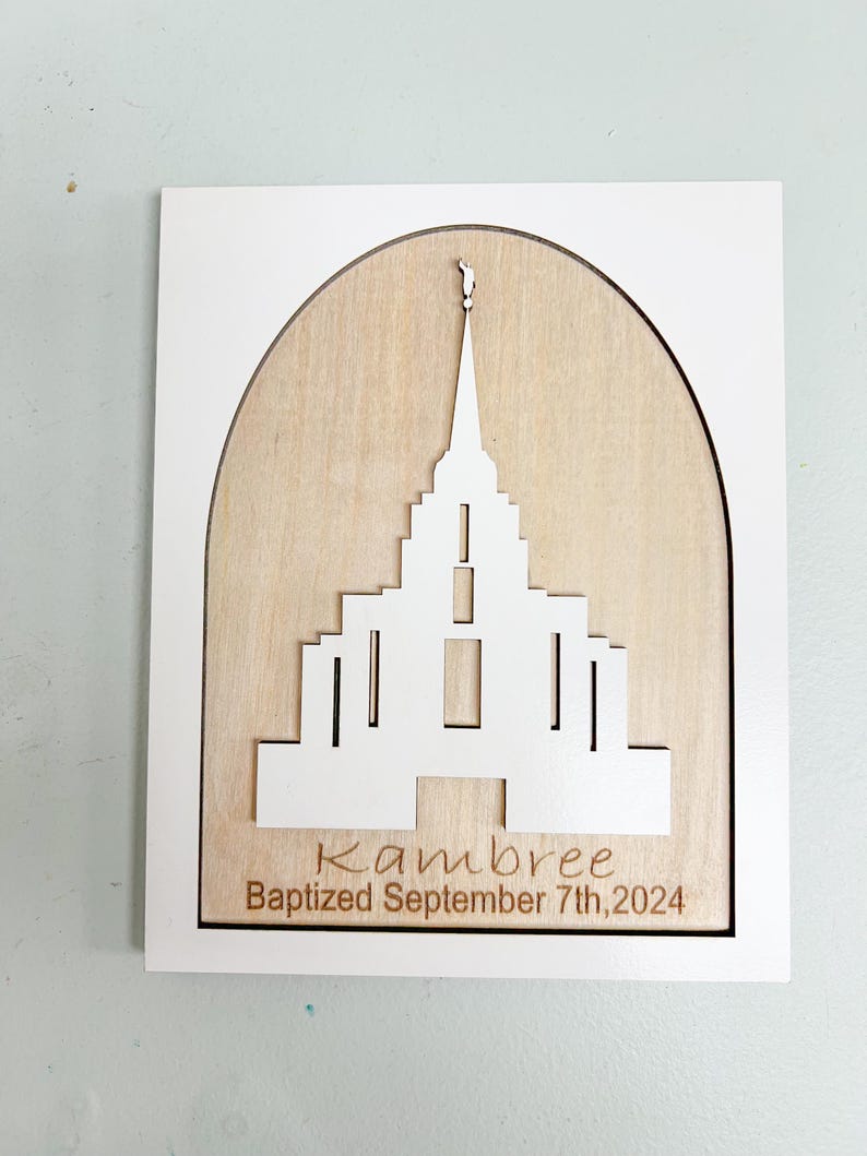 LDS Temple Baptism Wall Art Personalized - Custom Wooden Cutout With ...