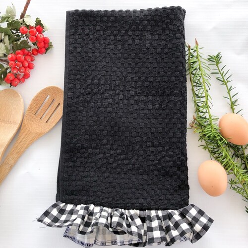 Farmhouse Display Tray Black and White Buffalo Plaid - Etsy