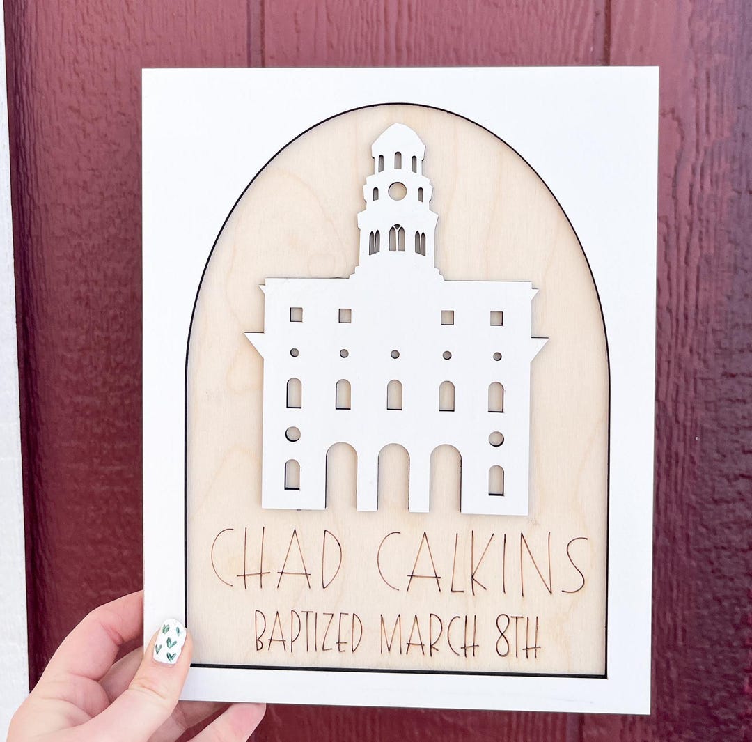 LDS Temple Baptism Wall Art Personalized - Custom Wooden Cutout Name ...