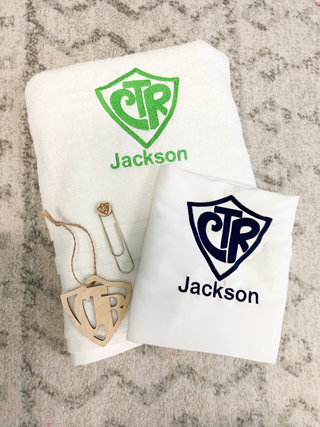 LDS Baptism Gift Set With Personalized Baptism Towel, CTR Bookmark, CTR ...