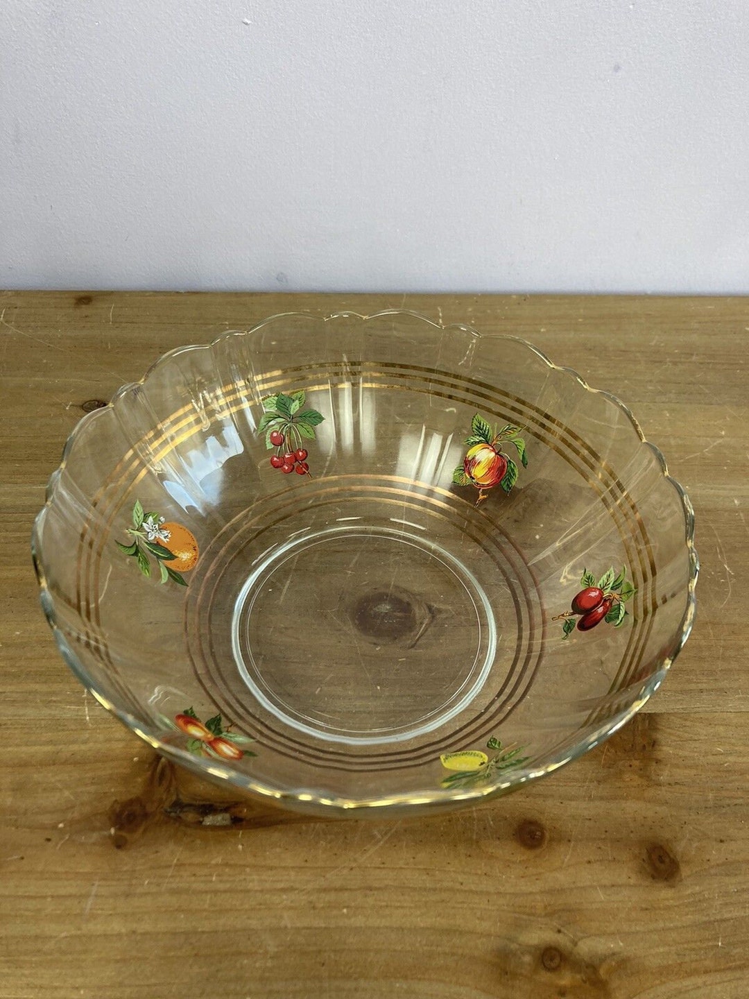Vintage Glass Sundae Fruit Salad Bowls Fruit Pattern - Etsy