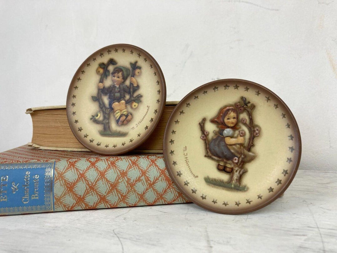 Vintage M.j.hummel Goebel Mini Plates 70s Retro Kitsch HUM 976/977 ...