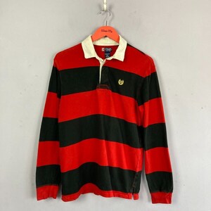 Vintage CHAPS Rugby Shirt, Red Black Stripe, Unisex Small, Teens, 90s ...