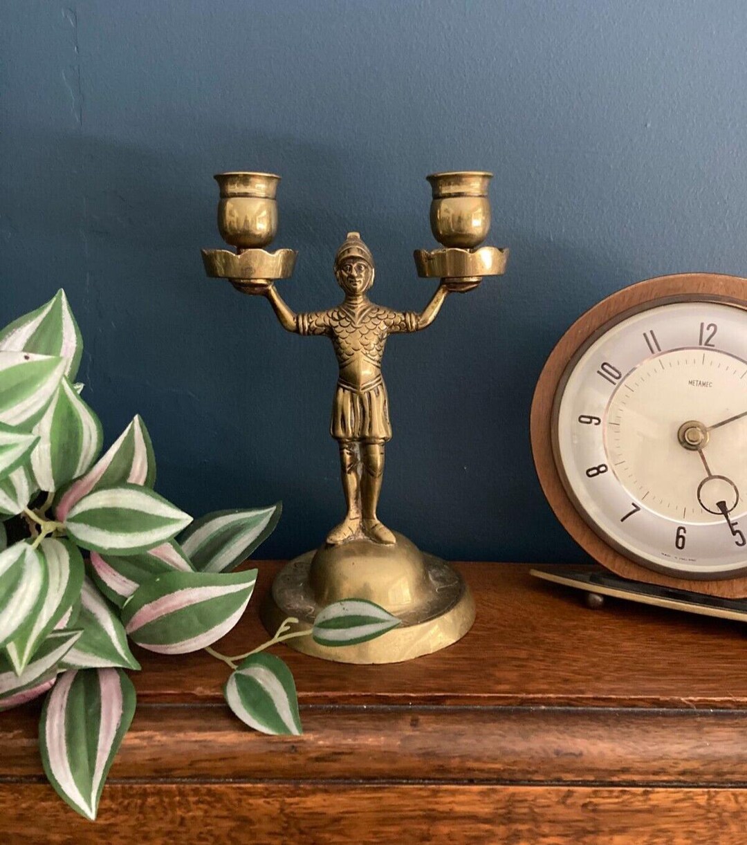 Vintage Solid Brass Roman Soldier Legionnaire Brass Candlestick Candle ...