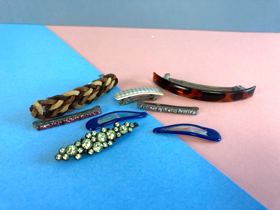 Vintage Hair Clips Bundle Mixed Sizes Retro Bling 80s - Etsy