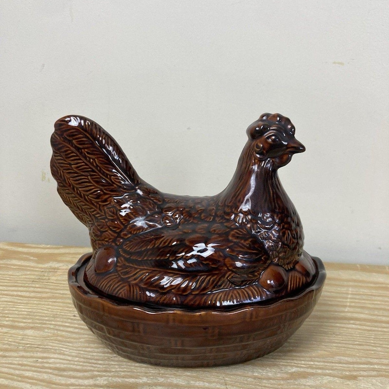 Brown Rooster Basket - Etsy UK