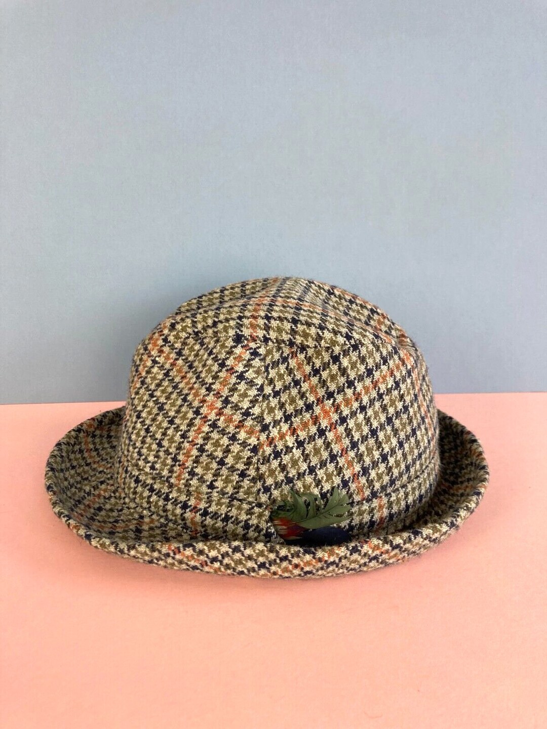 Vintage Wool Fedora Hat, Check, Tweed, Formal, Walking Hat, English ...