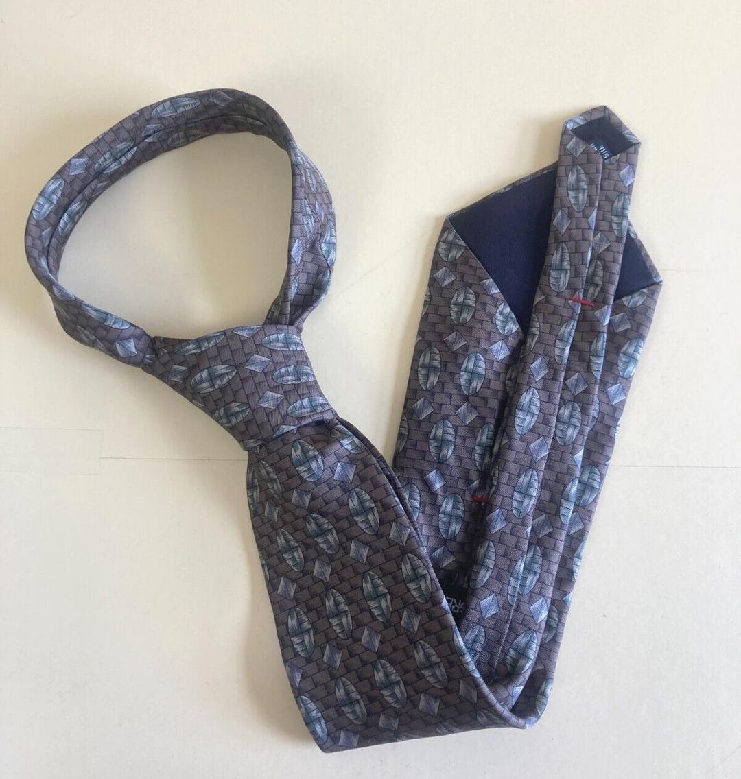 Henry Grethel Patterned Silk Mens Tie Grey Classic Traditional Career ...