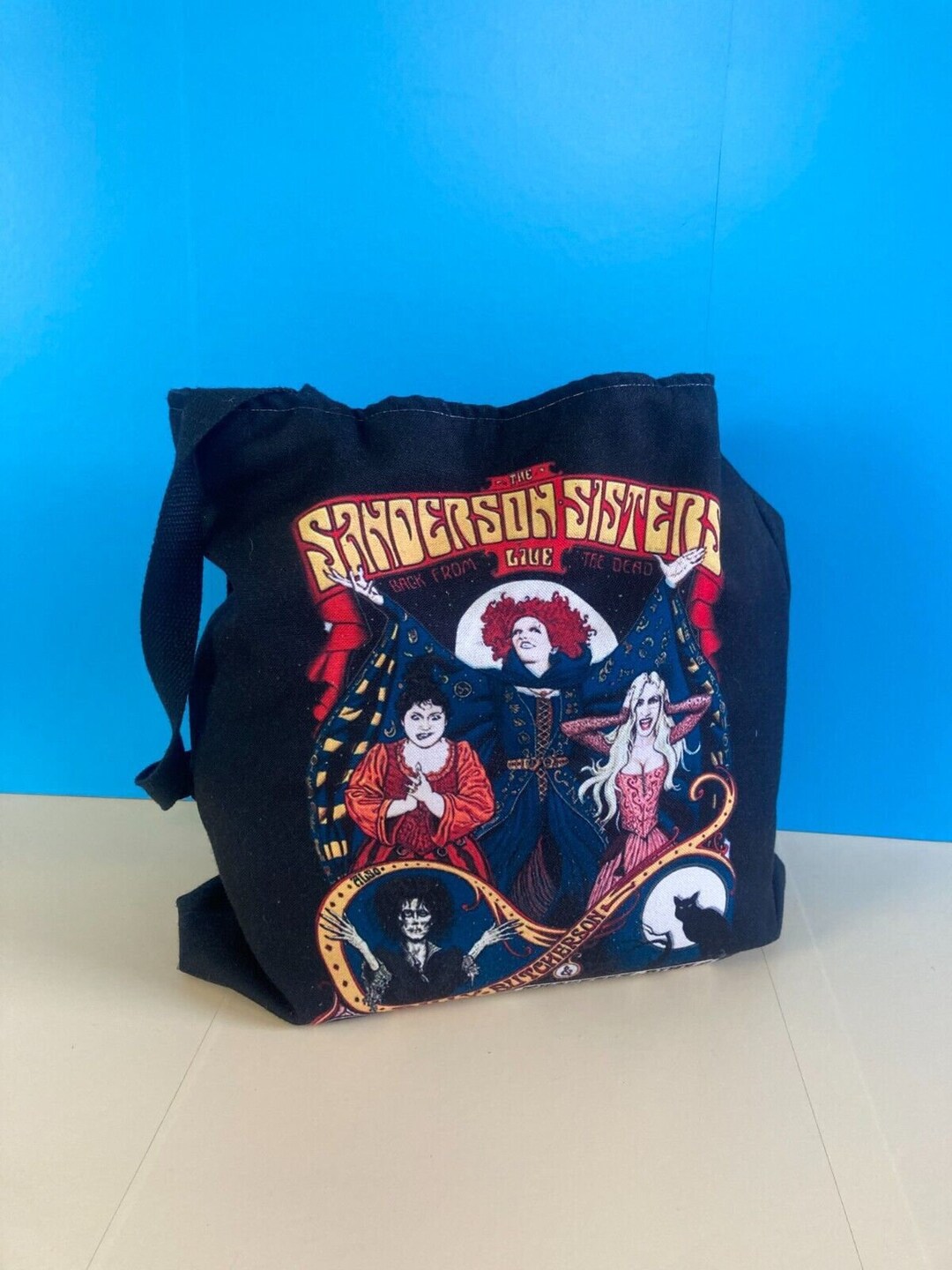 Hocus Pocus Black Fabric Tote Bag Book Bag Halloween Salam Witches 90s ...