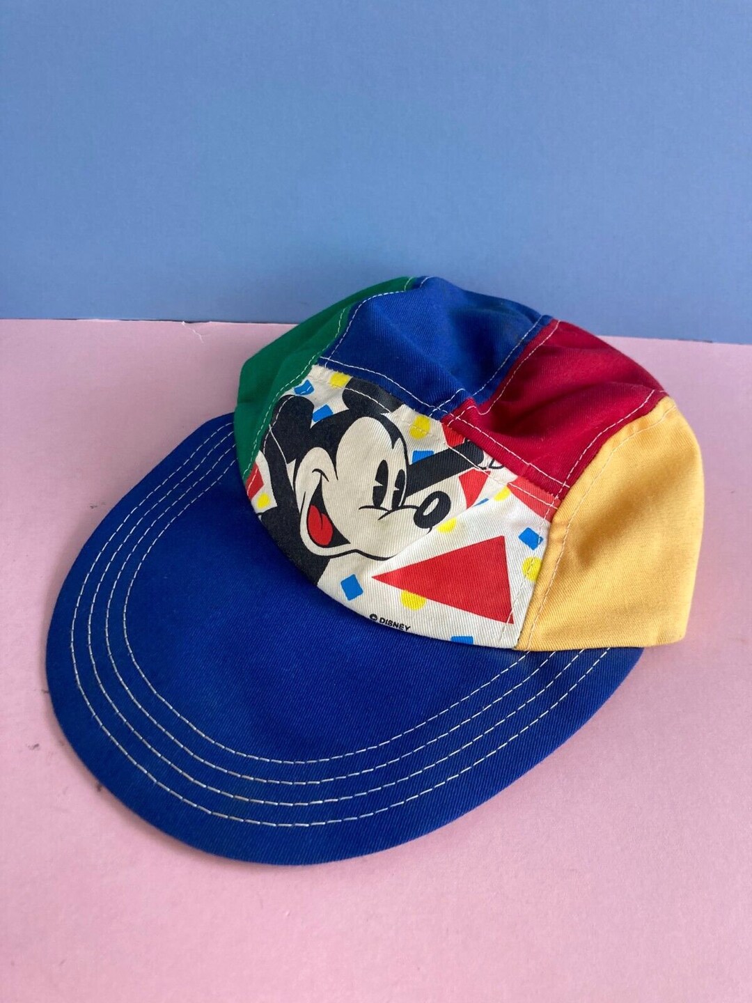 Vintage 80s Disney World Cap, Colour Block, One Size, Made in USA ...