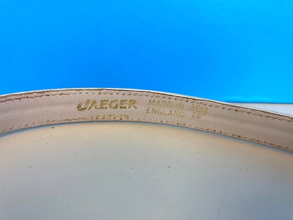 Vintage JAEGER White Leather Jeans Dress Belt, W26, U… - Gem
