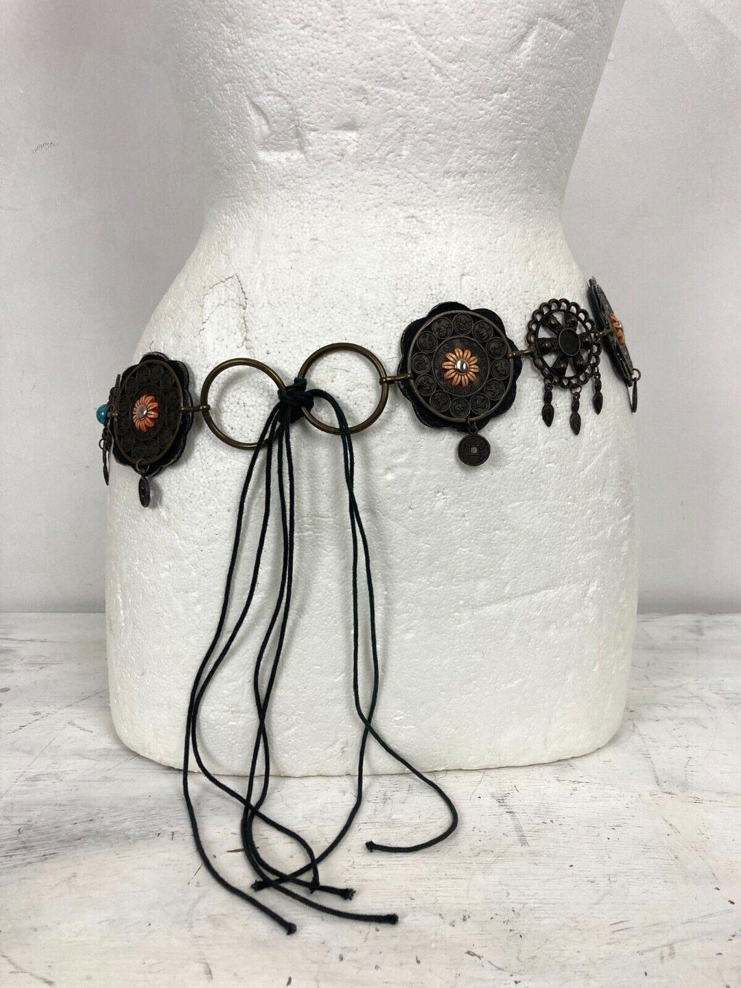 Y2K Waist Hips Belt Boho Hippy Chain Coins Size XL UK18-20 Festival ...