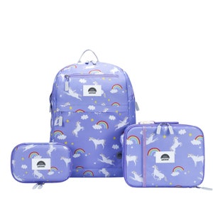 16" Backpack School Set for Kids 7+ | Unicorn Backpack | Unicorn Lunch ...