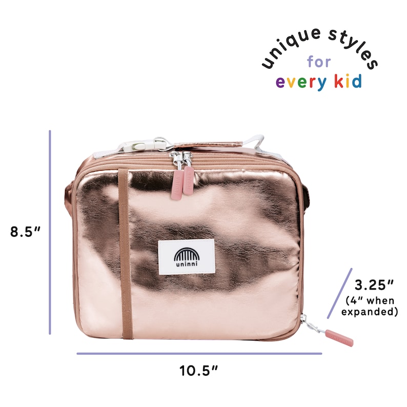 Metallic Rose Gold Lunch Box | Insulated Lunch Bag | Kids Food Storage ...