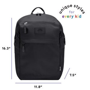 Black 16" Backpack for Kids 8+ and Adults | Back to School | Gifts ...