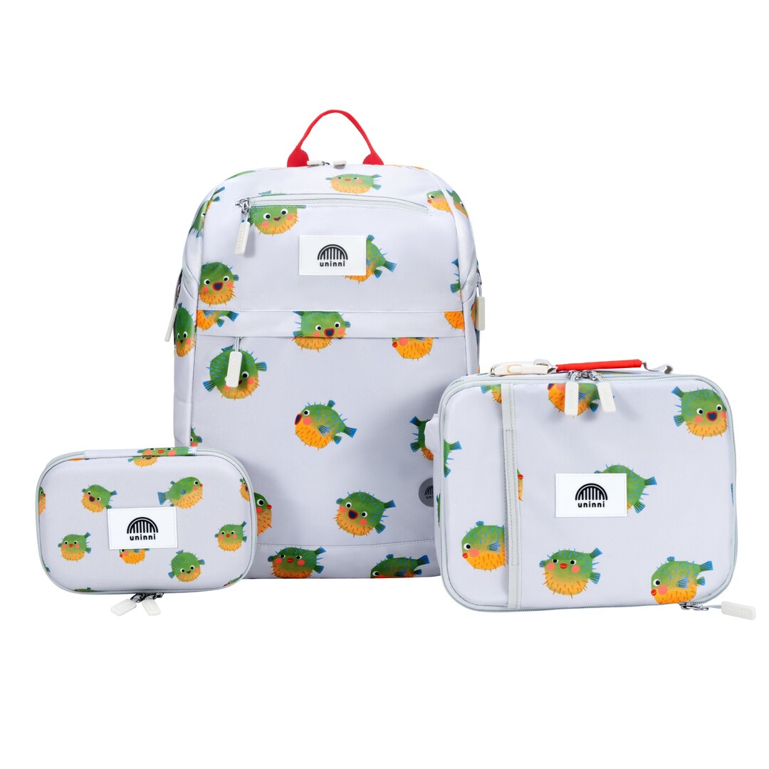 16" Backpack School Set for Kids 7+ | Puffer Fish Backpack | Lunch Bag ...