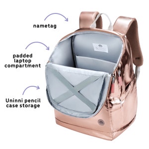 16" Metallic Rose Gold Backpack for Kids 7+ | Backpack | Back to School ...