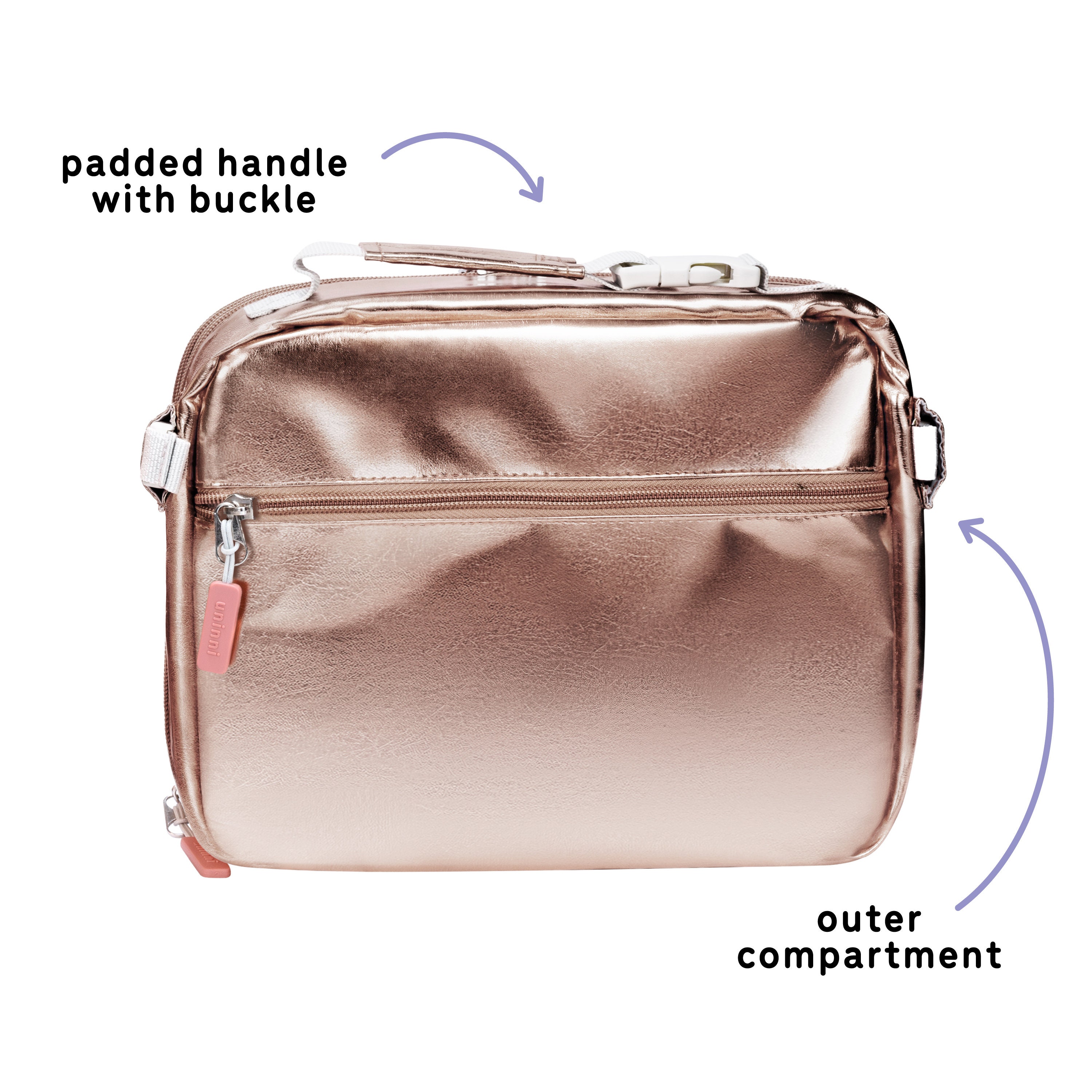 Metallic Rose Gold Lunch Box | Insulated Lunch Bag | Kids Food Storage ...