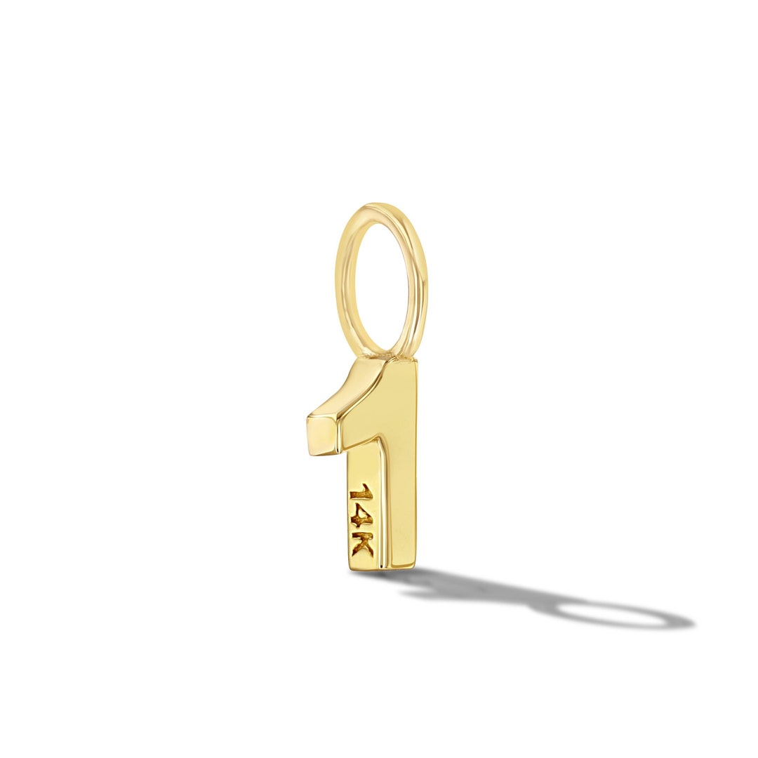 14k Gold Number Charm - Etsy