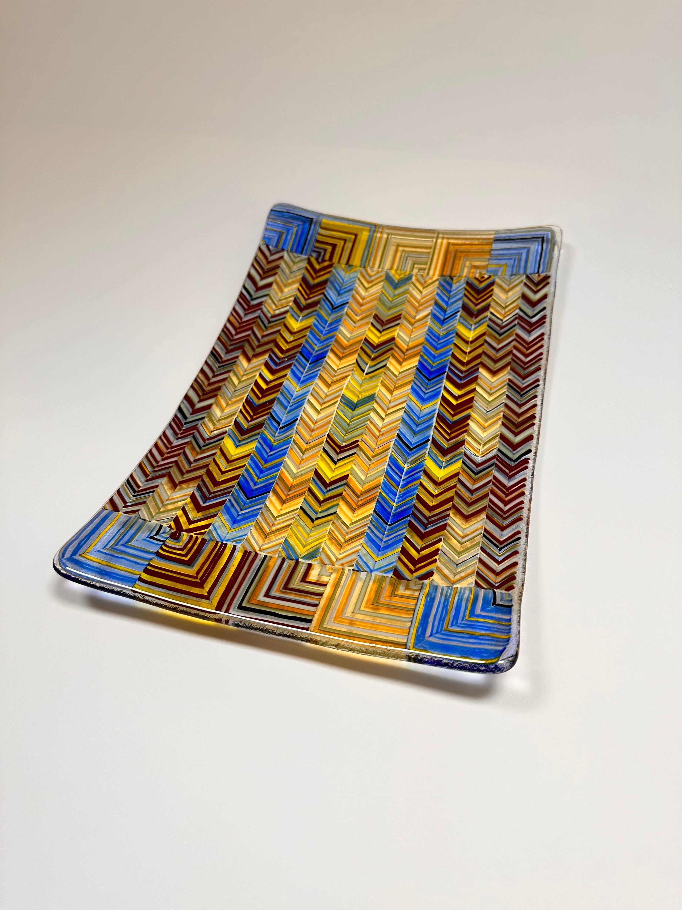 Fused Glass Chevron Plate - Etsy