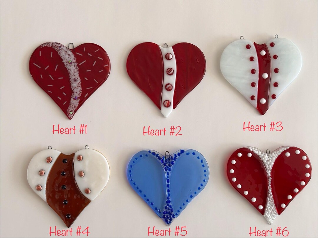 Valentines Day Fused Glass Hearts - Etsy