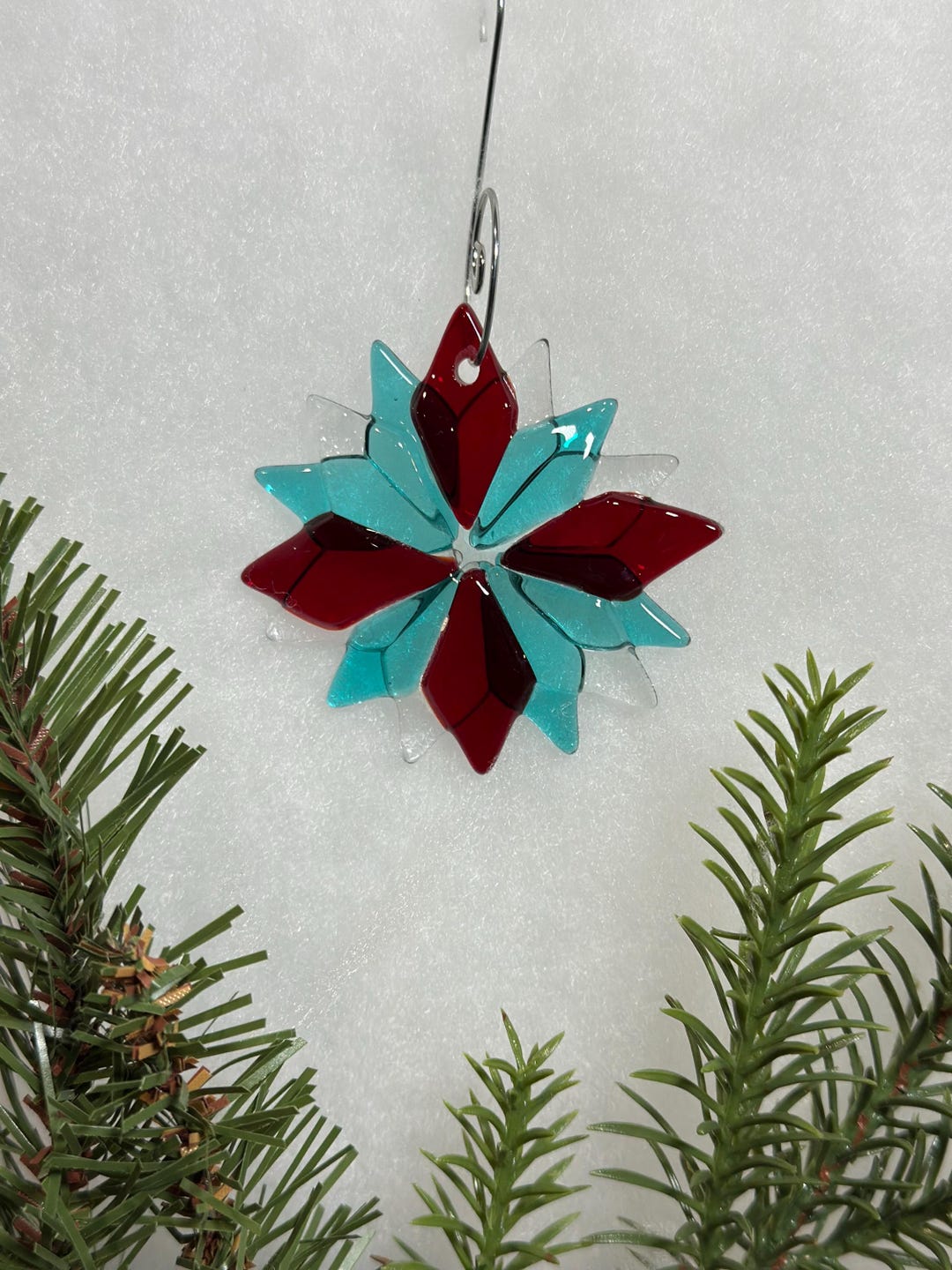 Fused Glass Snowflake Ornament – Handmade Winter Suncatcher - Etsy