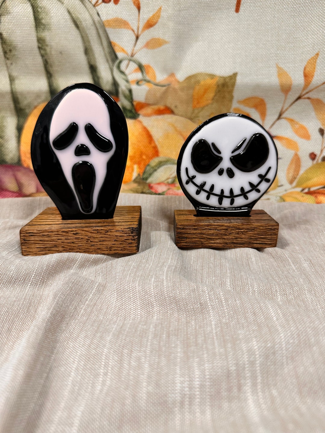 Fused Glass Jack Skellington and Scream Faces - Etsy