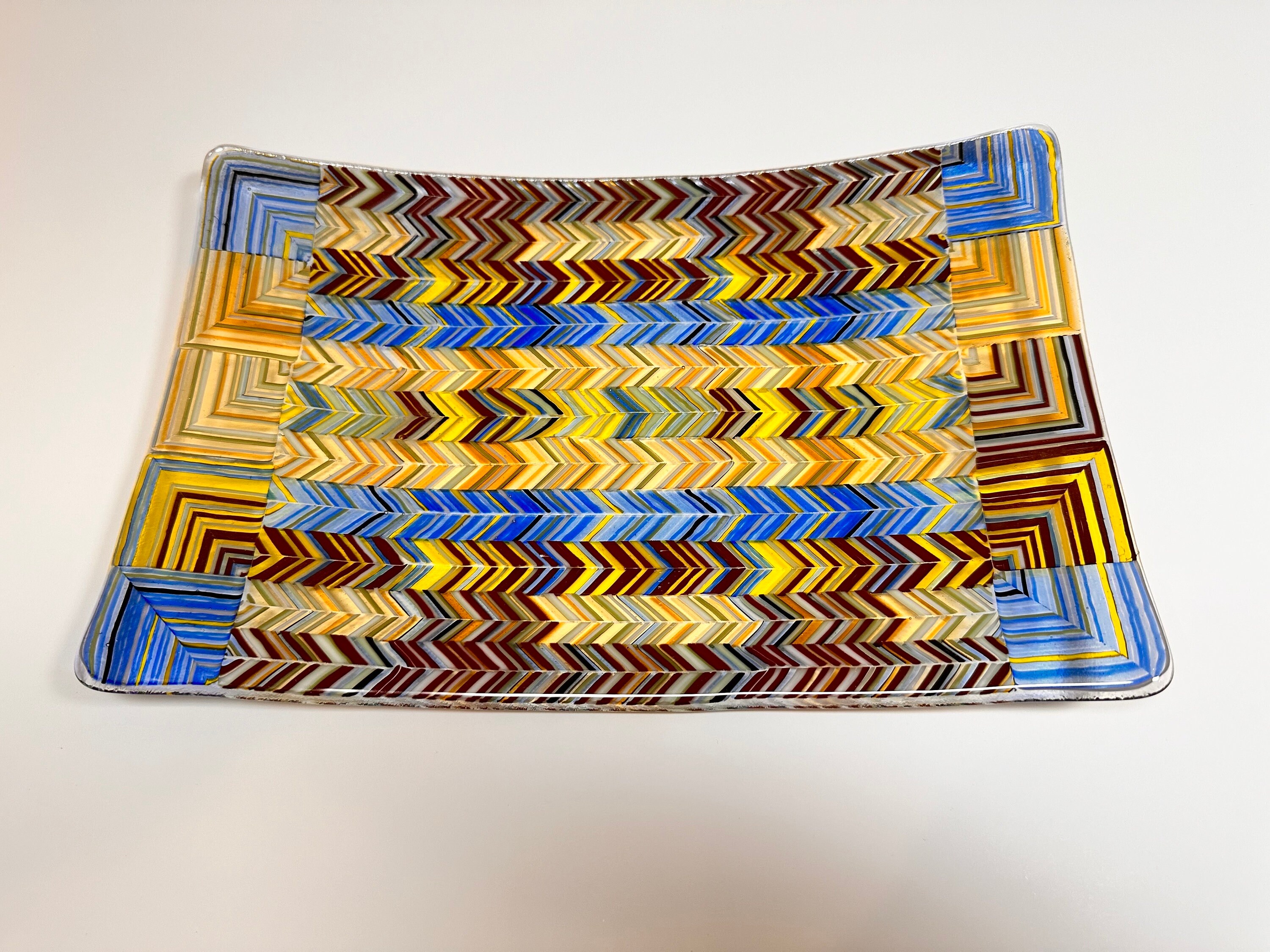 Fused Glass Chevron Plate - Etsy