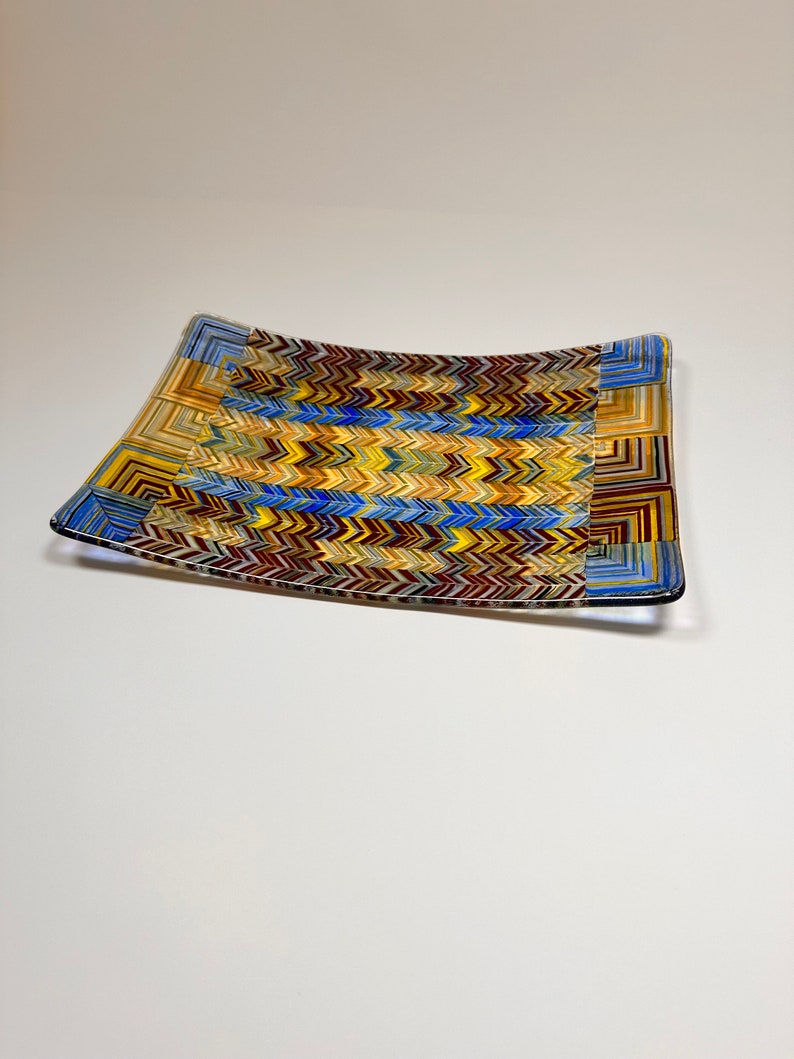Fused Glass Chevron Plate - Etsy