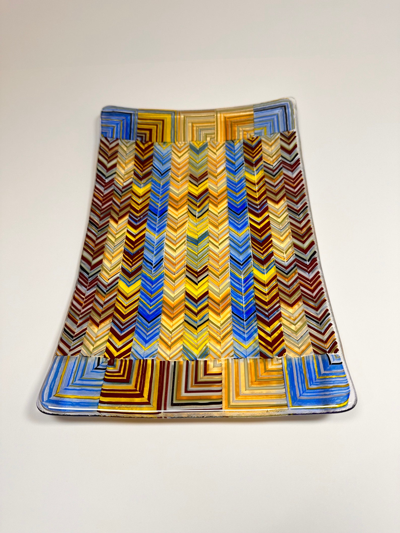 Fused Glass Chevron Plate - Etsy