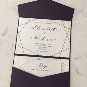 Geometric Wedding Invitation Modern Geometric Invite Modern Pocket ...