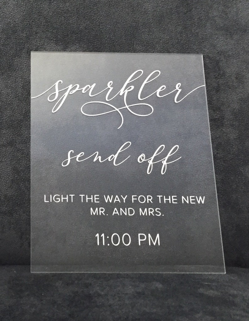 Sparkler Send off Sign Acrylic Wedding Sign Wedding - Etsy