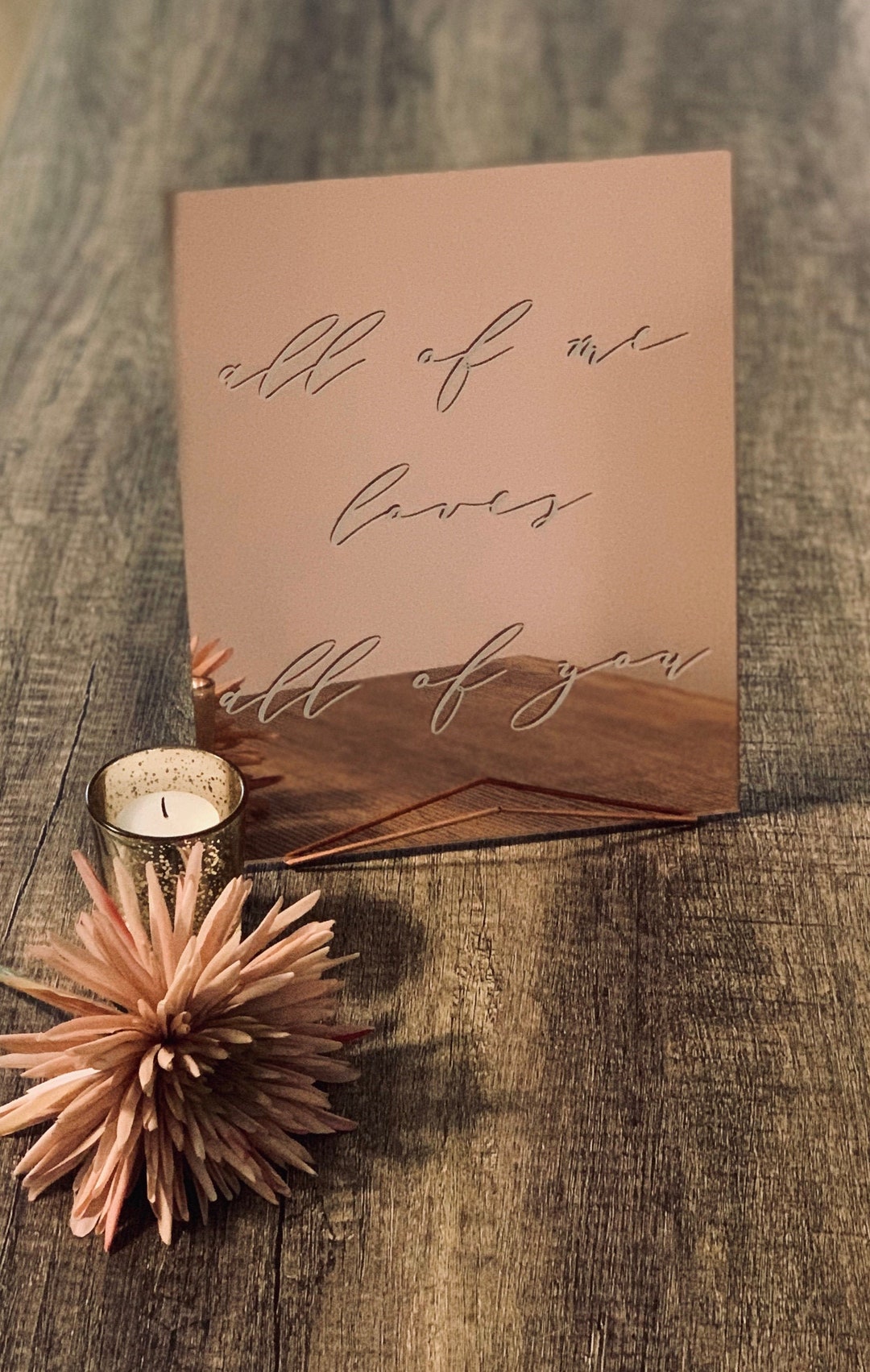 Rose Gold Acrylic Sign | Custom Acrylic Sign | Wedding Signs | Mirror ...