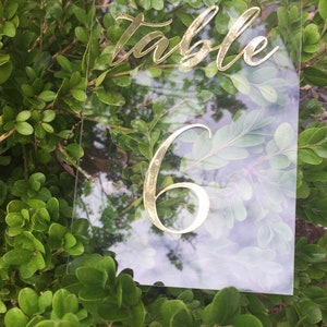 Wedding Table Numbers | Gold Table Numbers | Acrylic | Gold Vinyl ...