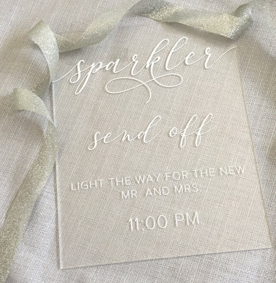 Sparkler Send off Sign Acrylic Wedding Sign Wedding | Etsy