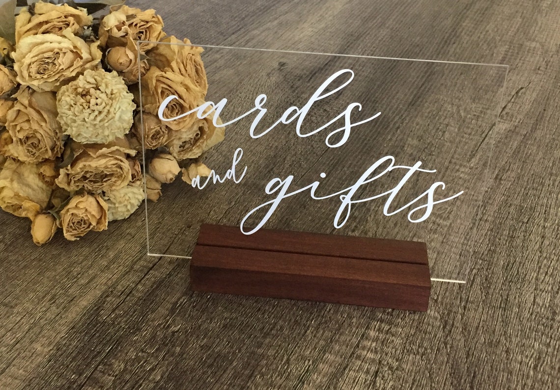 Cards and Gifts Sign | Acrylic Cards and Gifts Sign | Acrylic Wedding ...