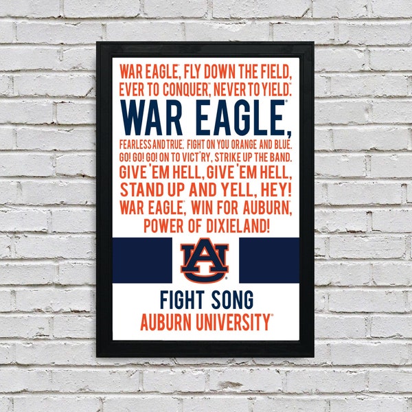 Auburn War Eagle Poster - Etsy