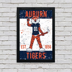 Limited Edition Auburn Tigers Aubie the Tiger Mascot Poster Art Print ...