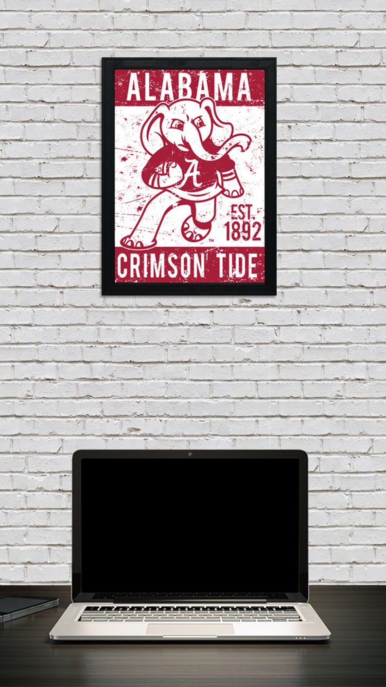 Alabama Crimson Tide Big Al Mascot Art Print: Officially Licensed - Etsy